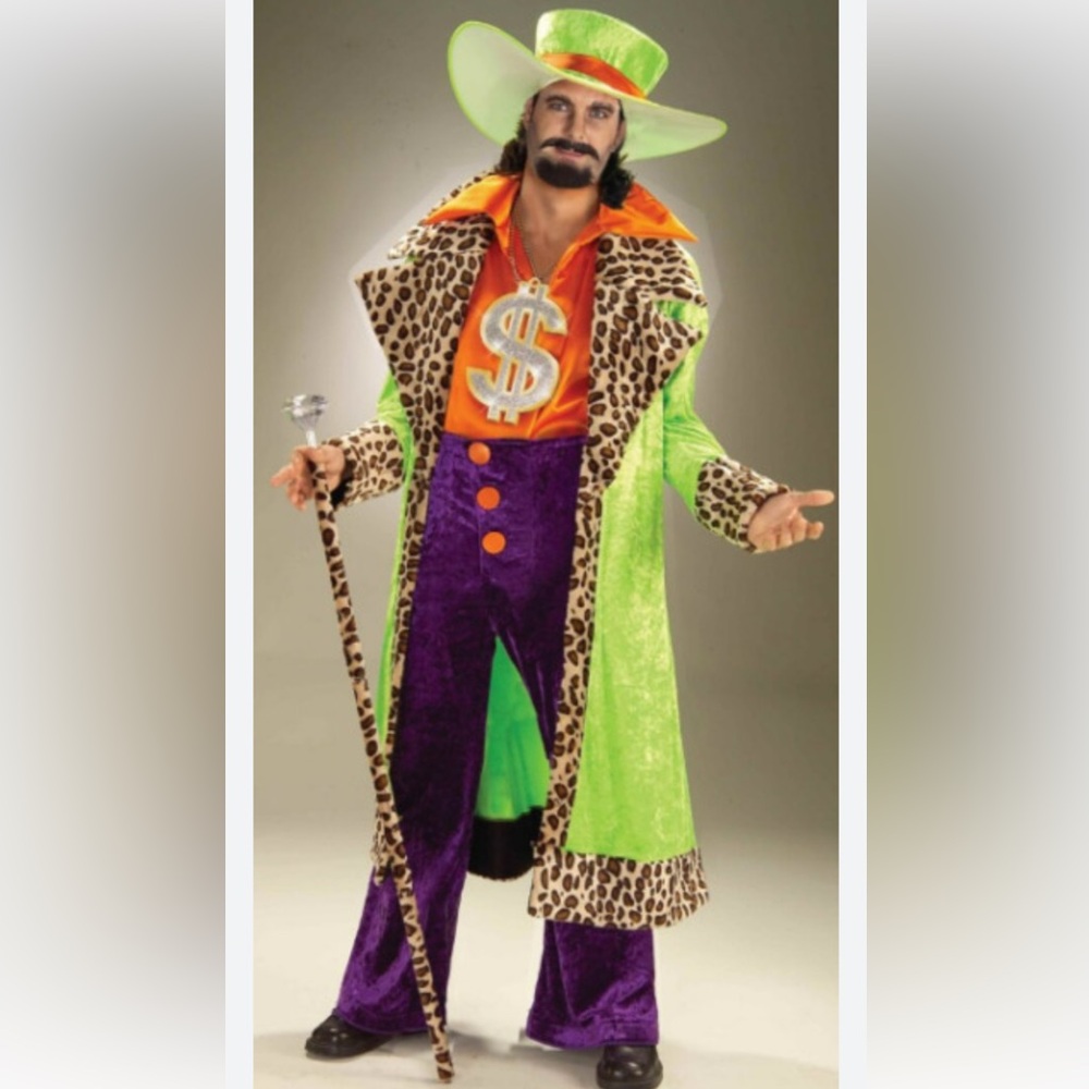 Pimp Daddy 1970s 80s Full Costume Animal Print Long C… - Gem